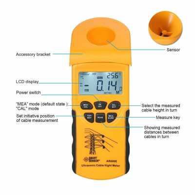 SMART SENSOR Professional Digital LCD Ultrasonic Cable Height Meter ...