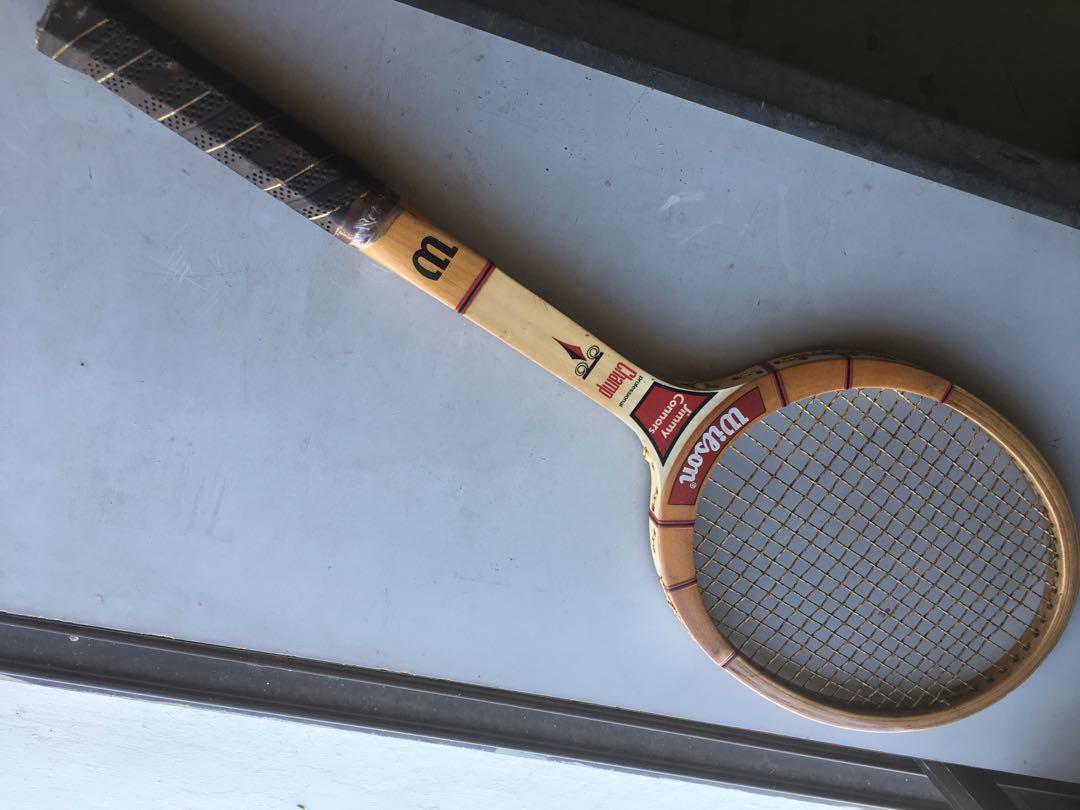 Wilson Jimmy Connors Wooden Tennis Racquet Tacket, Sports Equipment ...