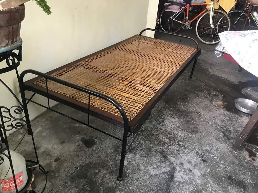 Antique Rattan Bed, Furniture & Home Living, Furniture, Bed Frames ...