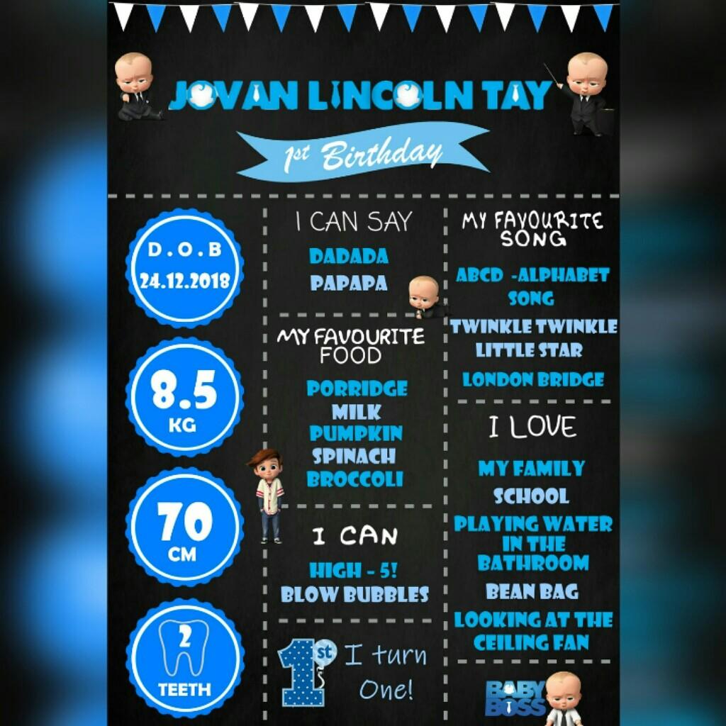 Boss Baby Milestone Board, Hobbies & Toys, Stationery & Craft ...