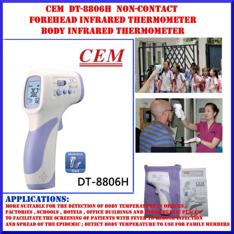 CEM DT-8806H Non Contact Forehead InfraRed Thermometer / Body Infrared Thermometer (a must ...