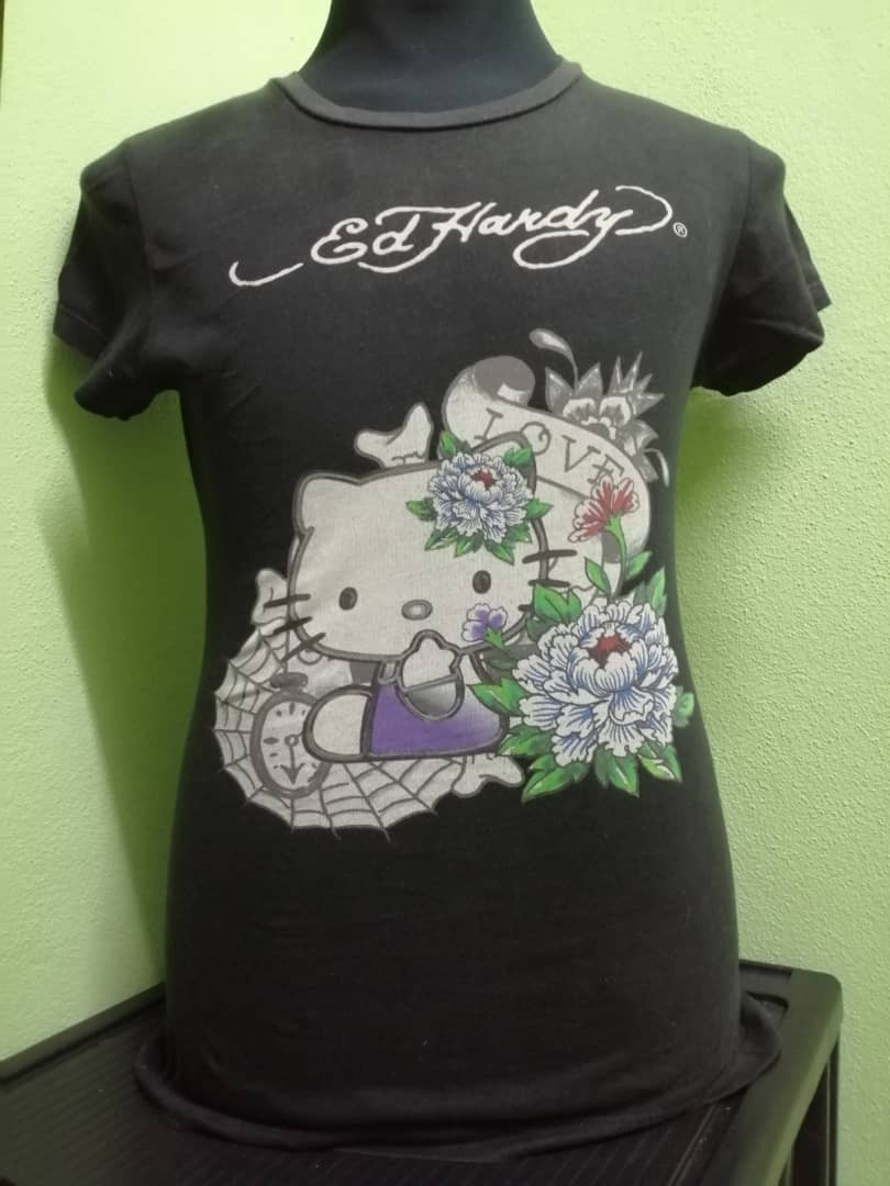 Ed hardy Hello kitty, Women's Fashion, Tops, Other Tops on Carousell
