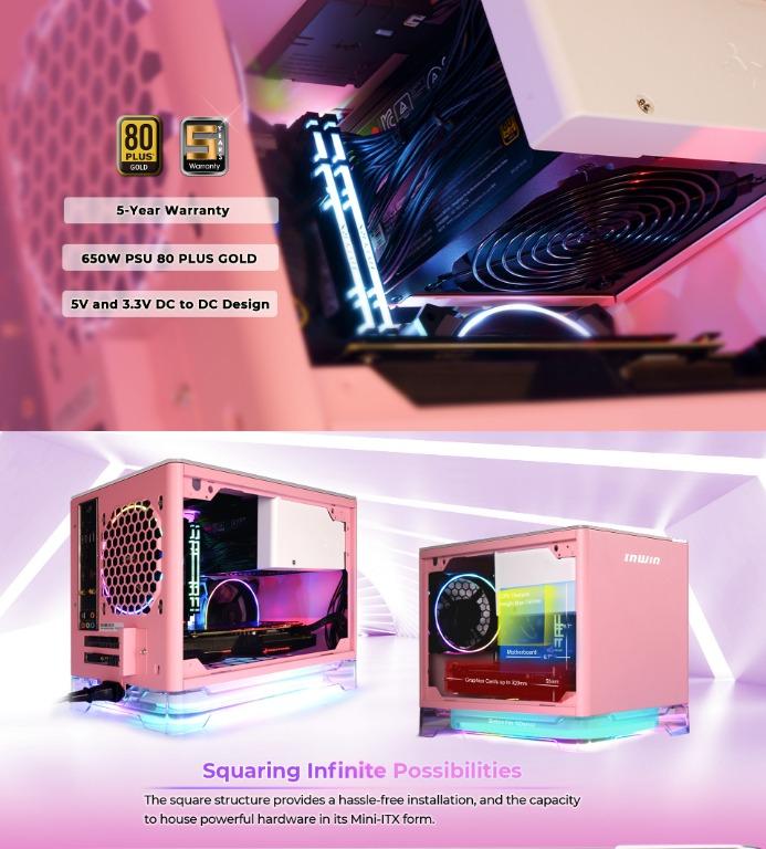 INWIN A1 PLUS PINK COMPONENT PC CHASSIS COMPUTER DESKTOP CASING ITX ...