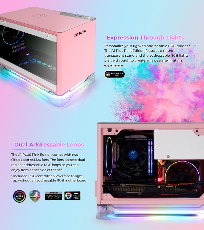 INWIN A1 PLUS PINK COMPONENT PC CHASSIS COMPUTER DESKTOP CASING ITX ...