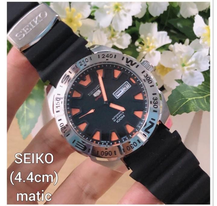 Jam Pria Seiko 24 Jewels Automatic Steel Rubber Clone, Fesyen Pria, Jam ...
