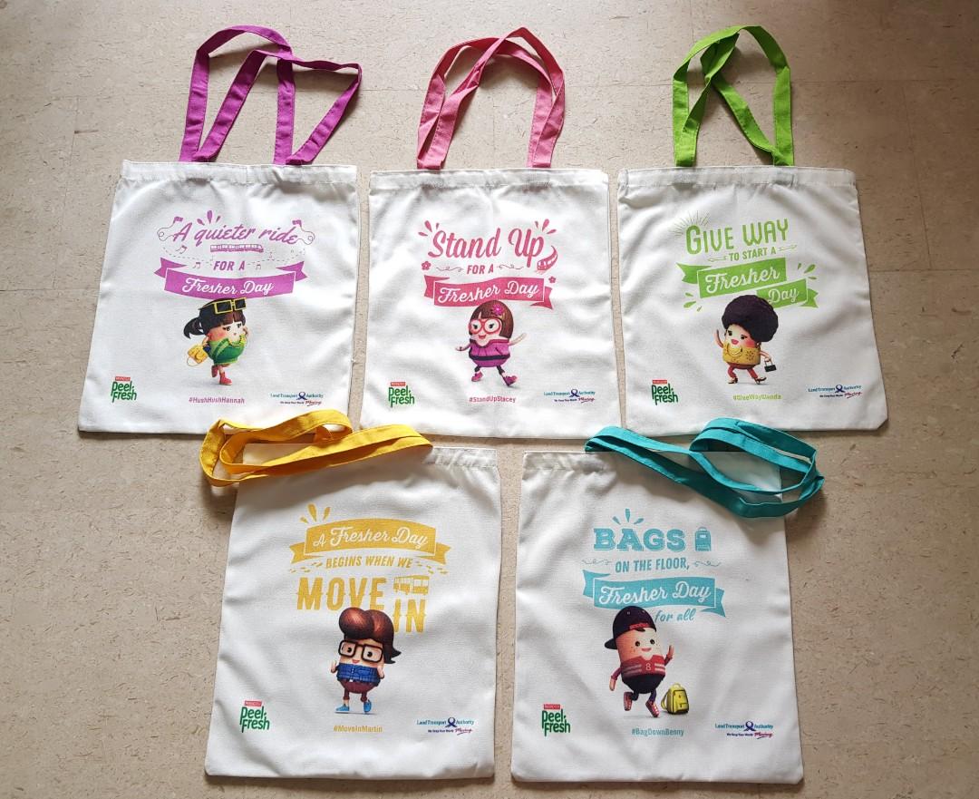 Limited Edition Canvas Tote Bags (Peel Fresh x LTA), Women's Fashion ...