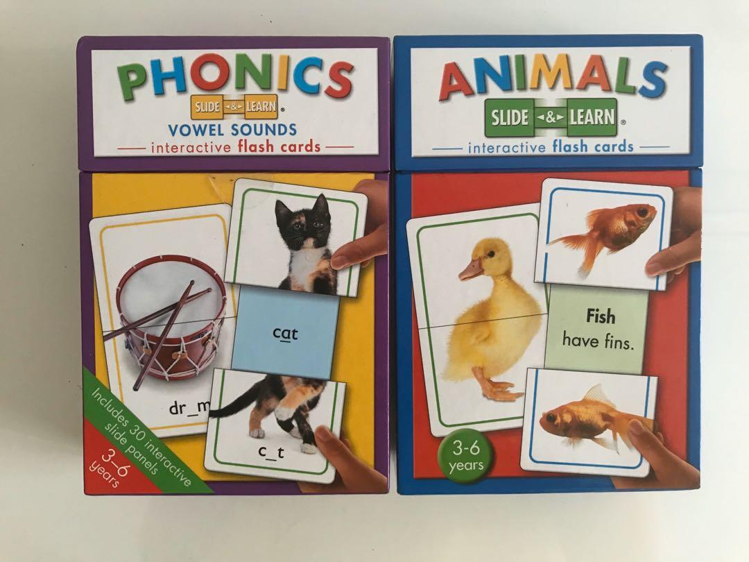 PHONICS & ANIMALS Flash Cards, Hobbies & Toys, Books & Magazines ...