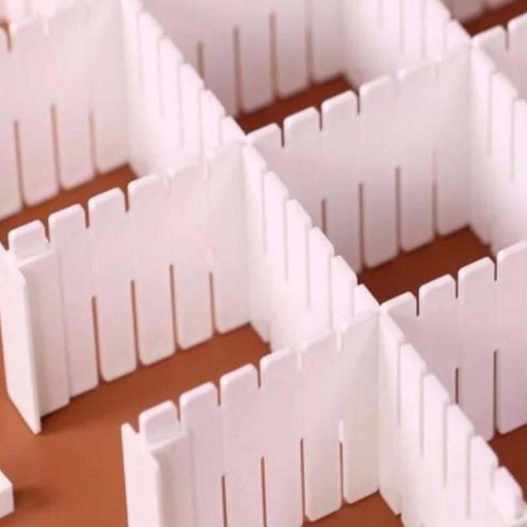 PLASTIC DRAWER PARTITION SET WHITE DIY SHELF DIVIDER, Furniture ...