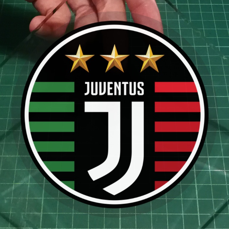 REMOVABLE STATIC CLING CAR DECALS - JUVENTUS FC . 11cm diameter . Free ...