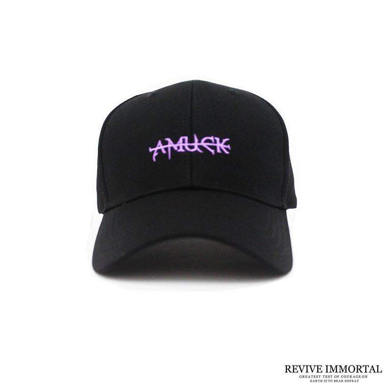 Revive 瘋狂 字體 老帽 Cap 黑紫, 他的時尚, 手錶及配件, 帽子在旋轉拍賣