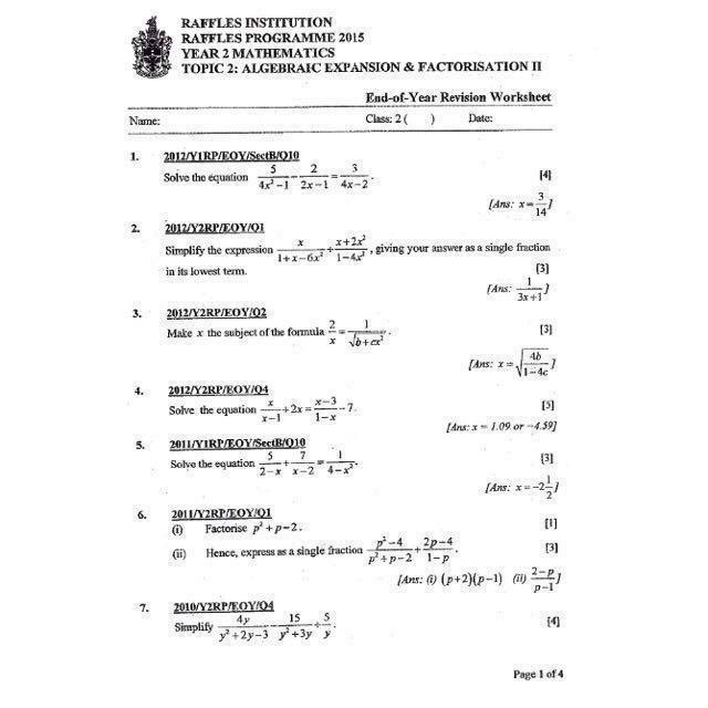 RI Math Notes / Topical worksheets / revision package / year 1 / 2 / 3 ...