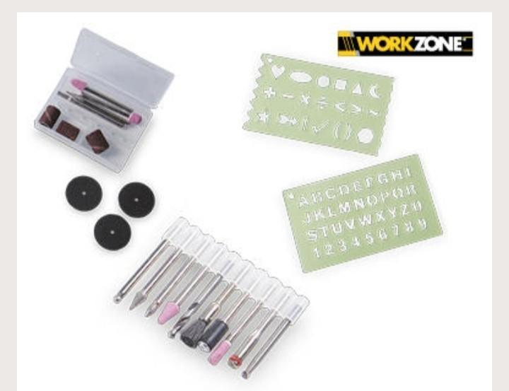 Workzone Heavy Duty 18 Volts Rotary Tool Kit AC Engraver Engraving ...