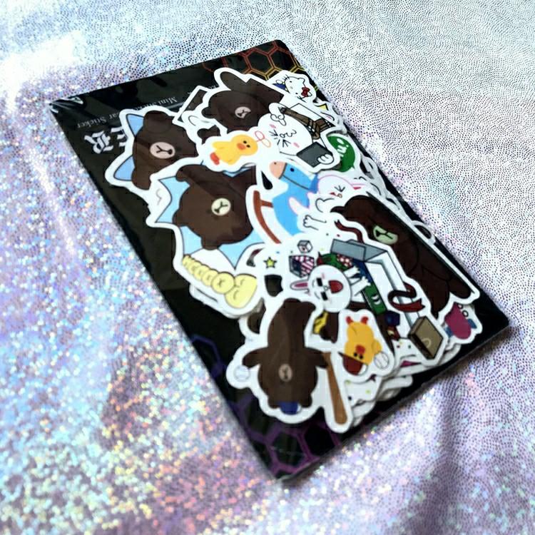 45 pcs Line Friends/Brown, Cony, Sally Waterproof Stickers, Hobbies ...