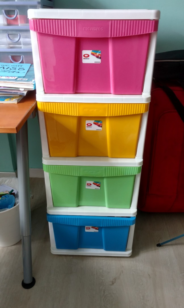 4-tier color drawers, with wheels, Furniture & Home Living, Furniture ...