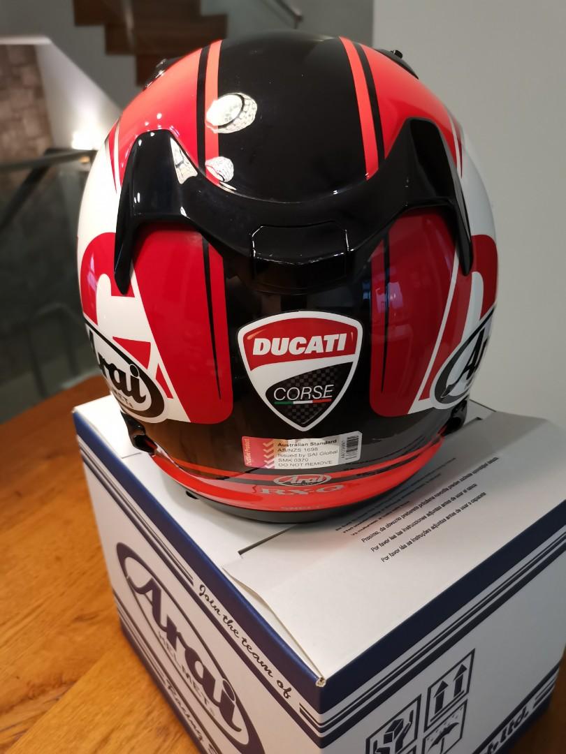Arai Ducati full face helmet, Motorcycles, Motorcycle Apparel on Carousell