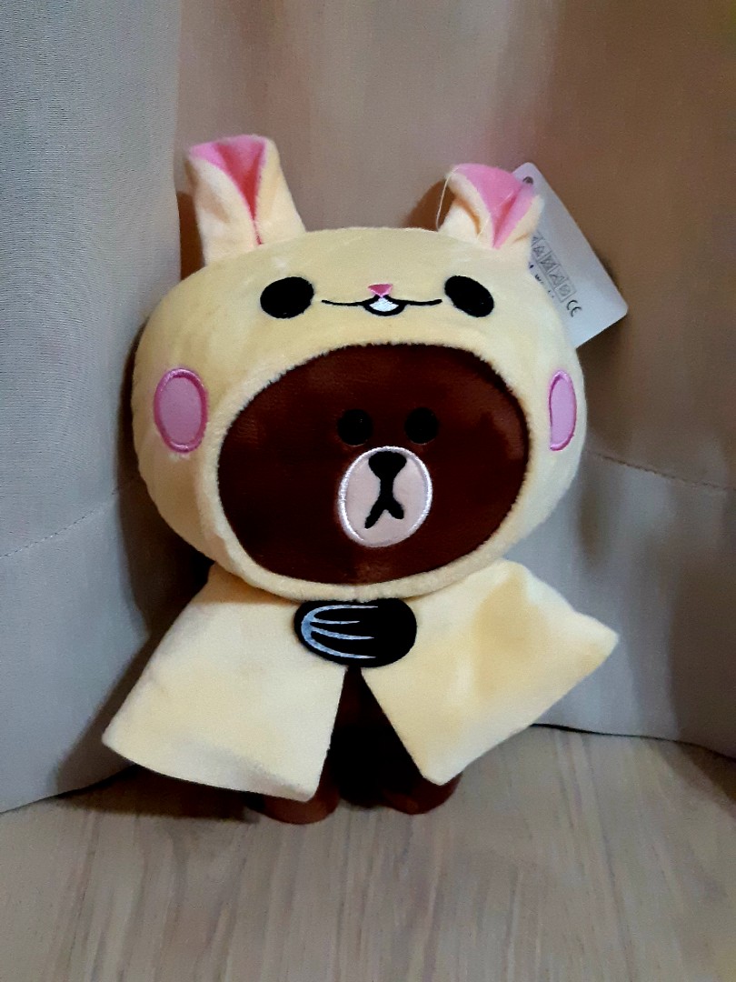 Authentic LINE friends Brown Bear plush toy soft toy stuff toy yellow ...