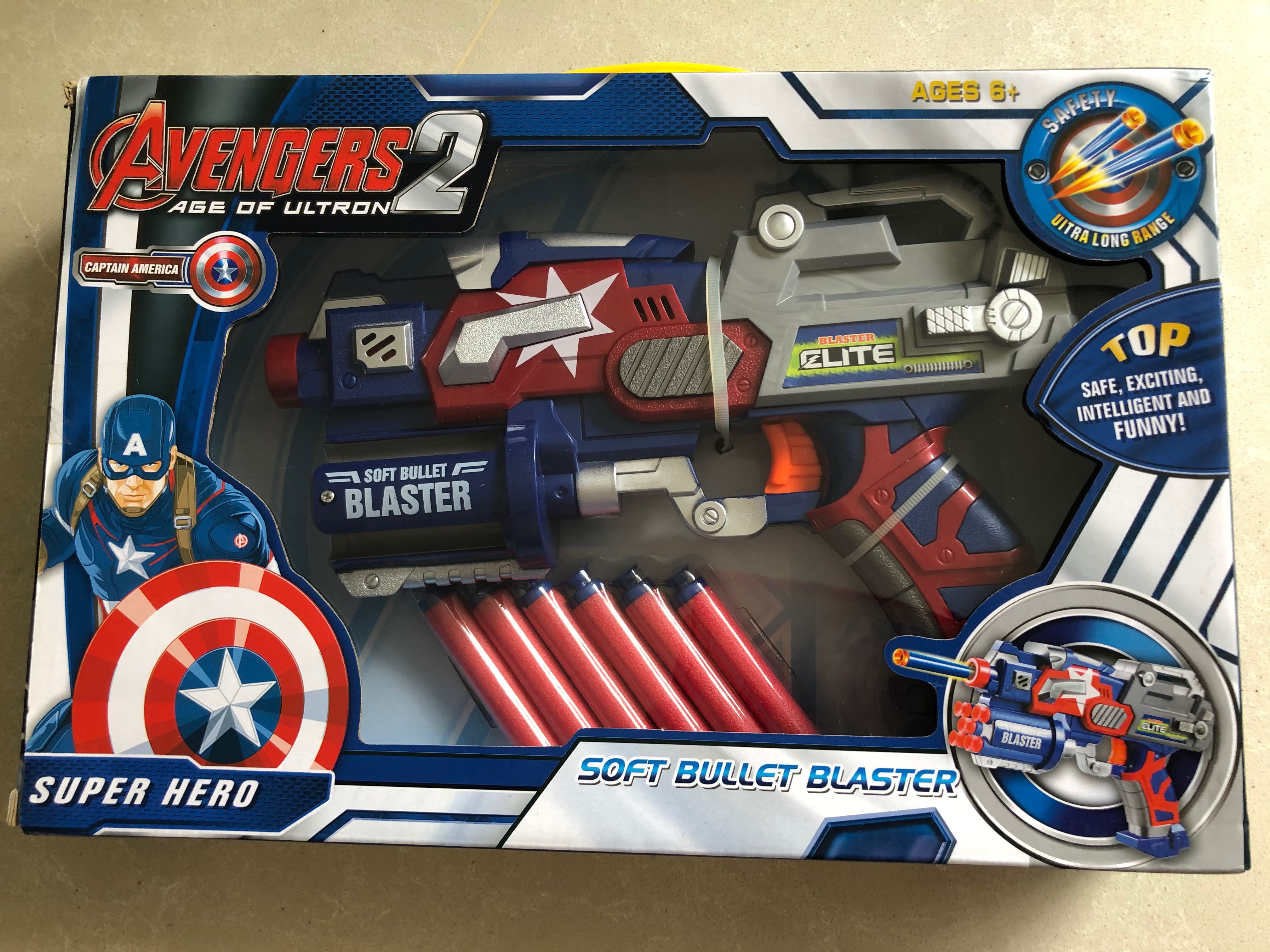 Avengers soft bullet blaster captain America, Hobbies & Toys, Toys ...