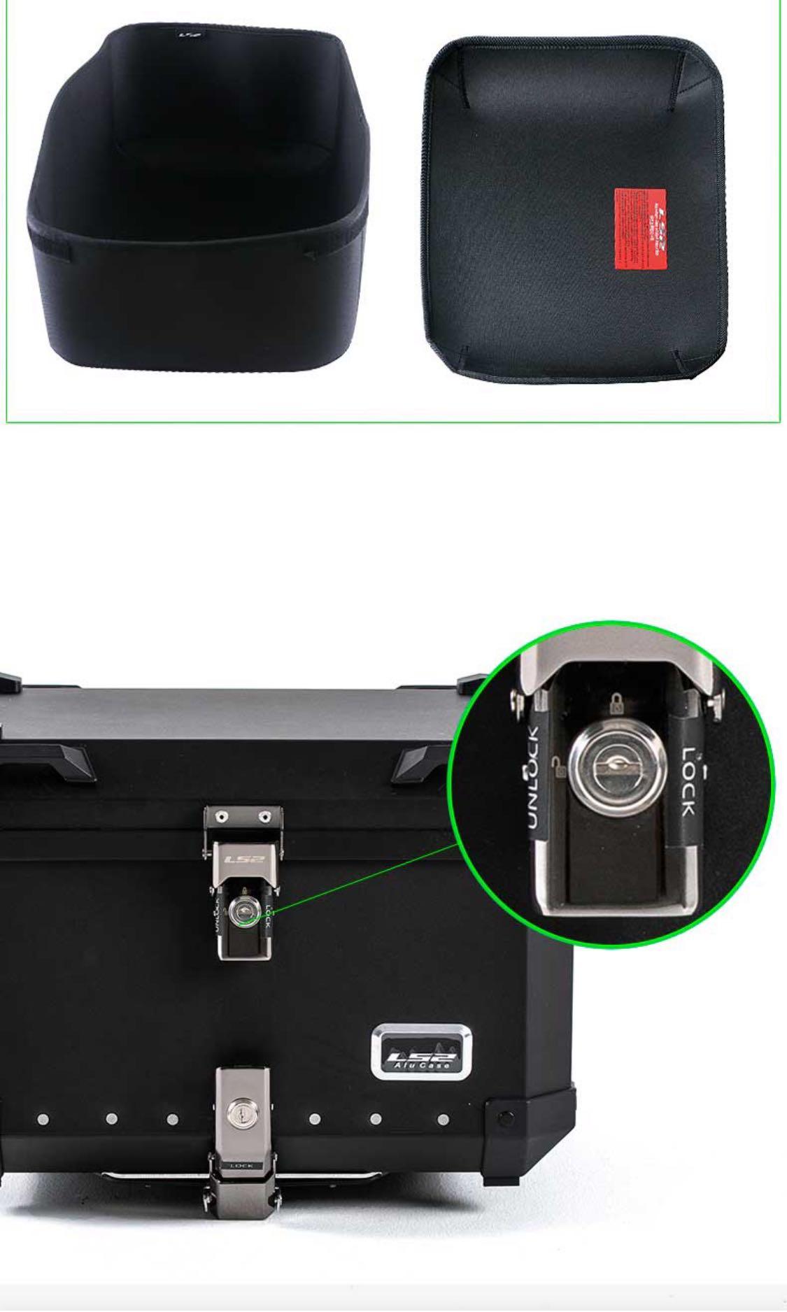 BNIB LS2 60L top case aluminum alloy top box, Motorcycles, Motorcycle ...