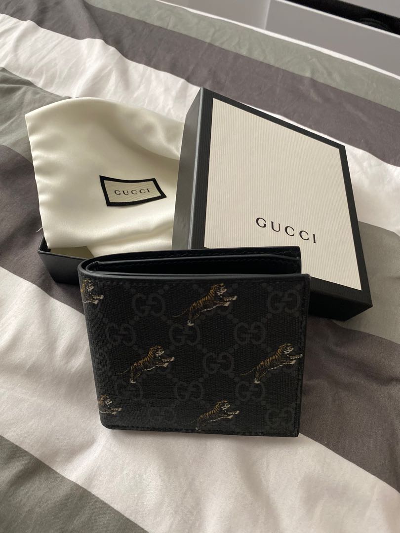 Gucci GG Supreme Tiger Wallet, Men's Fashion, Watches & Accessories ...