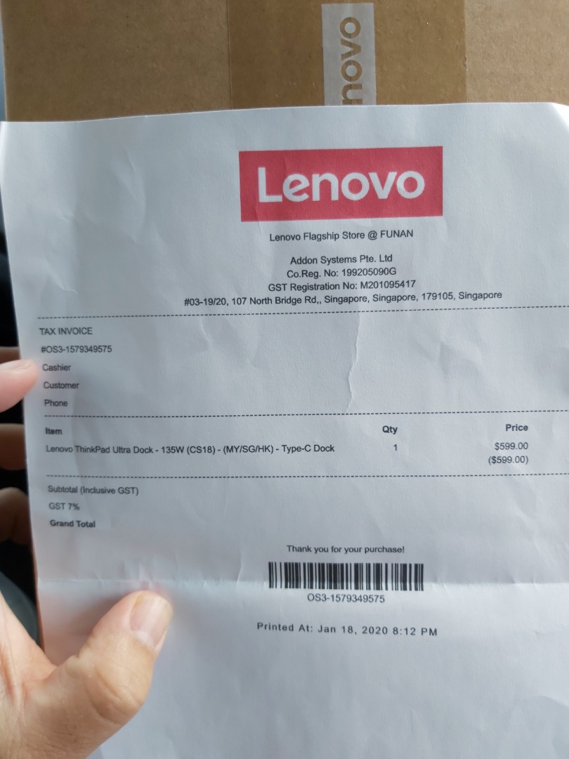 Lenovo Thinkpad Ultra Dock W Cs My Sg Hk Type C Dock Computers Tech Parts