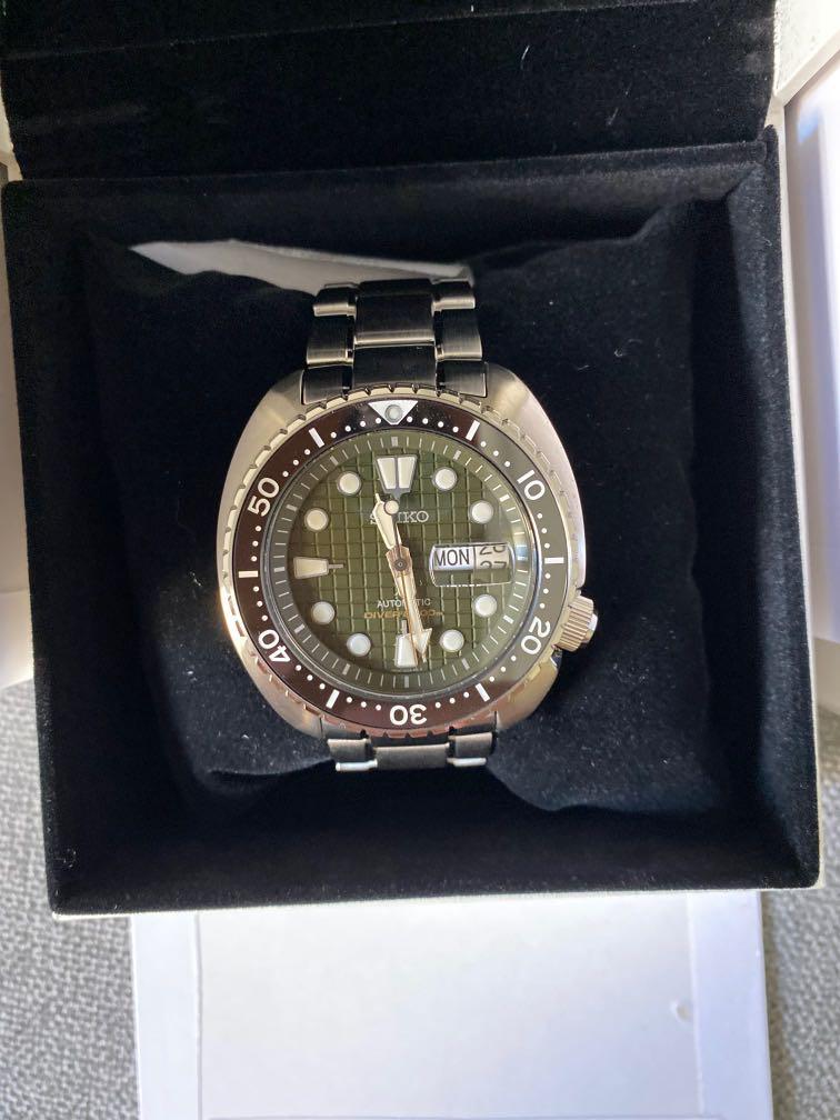 Seiko King Turtle w green waffle dial SRPE05K1, Luxury, Watches on ...