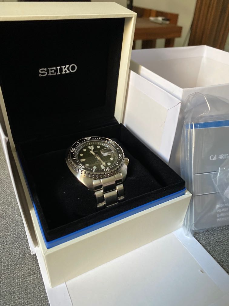 Seiko King Turtle w green waffle dial SRPE05K1, Luxury, Watches on ...
