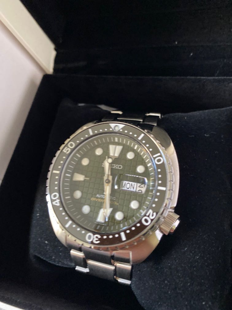 Seiko King Turtle w green waffle dial SRPE05K1, Luxury, Watches on ...