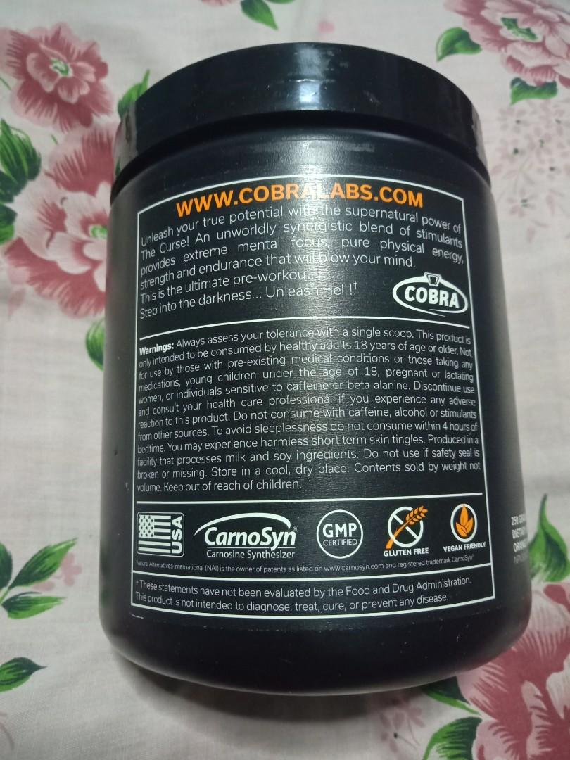 The curse - cobra lab pre workout, Health & Nutrition, Health ...