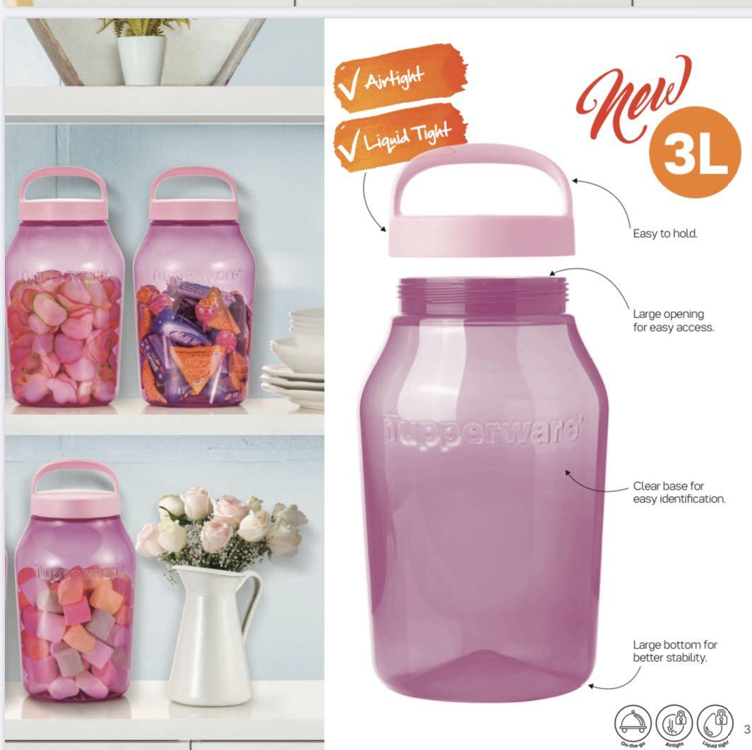 Tupperware NEW Universal Jar 3L Airtight Liquid Tight, TV & Home ...