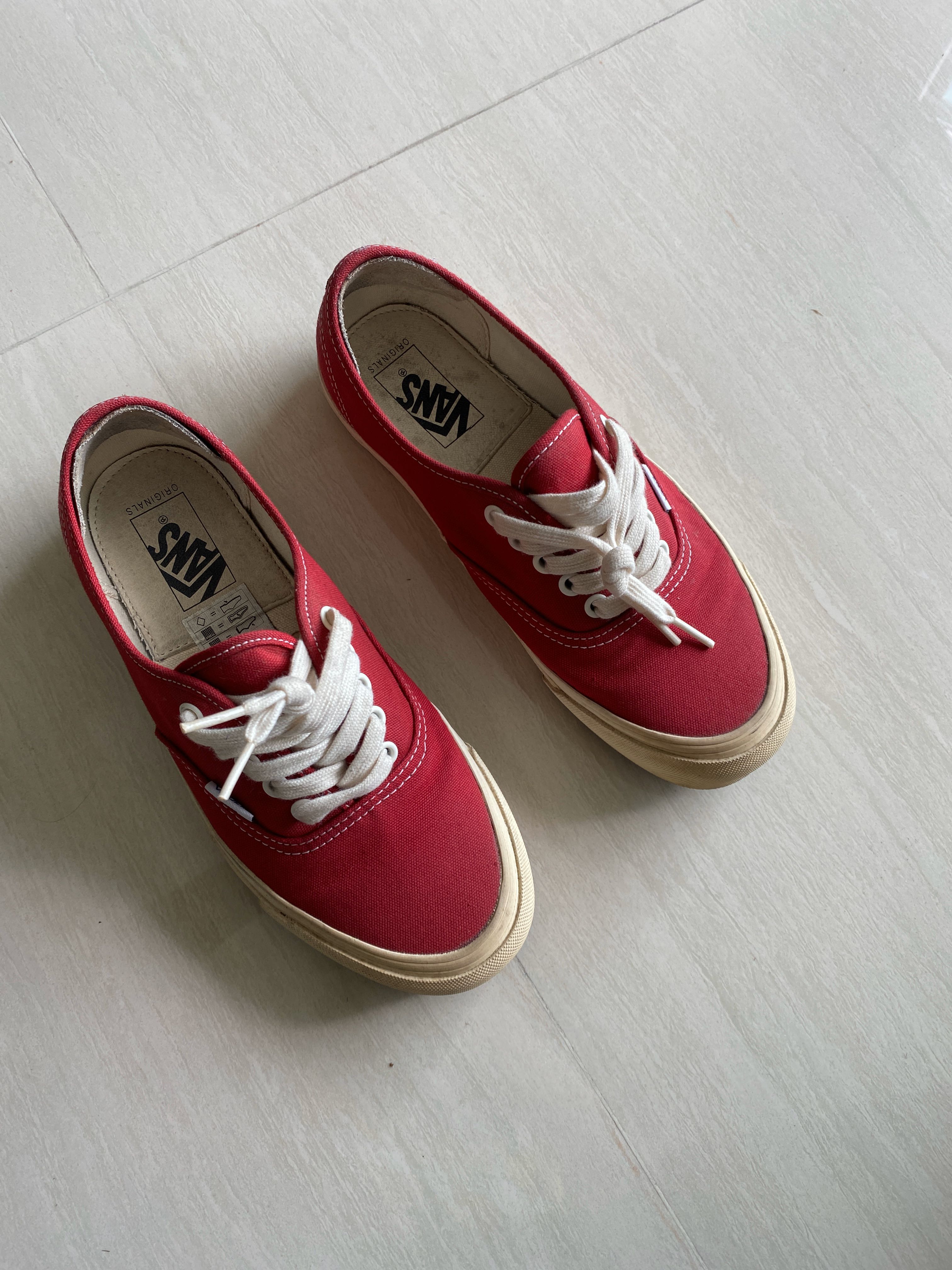 Vans OG Authentic LX Red Chili Pepper, Men's Fashion, Footwear ...