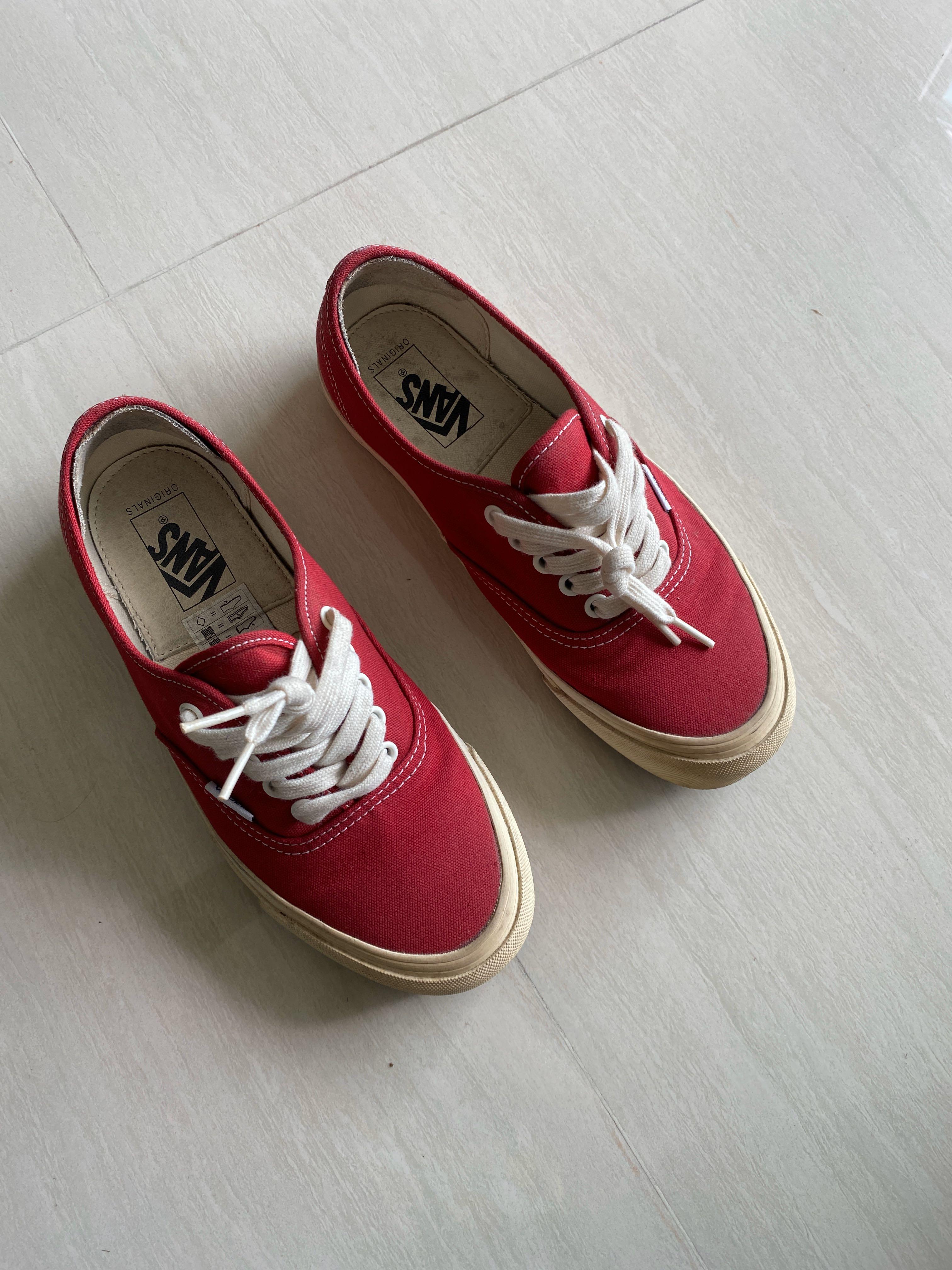 Vans OG Authentic LX Red Chili Pepper, Men's Fashion, Footwear ...
