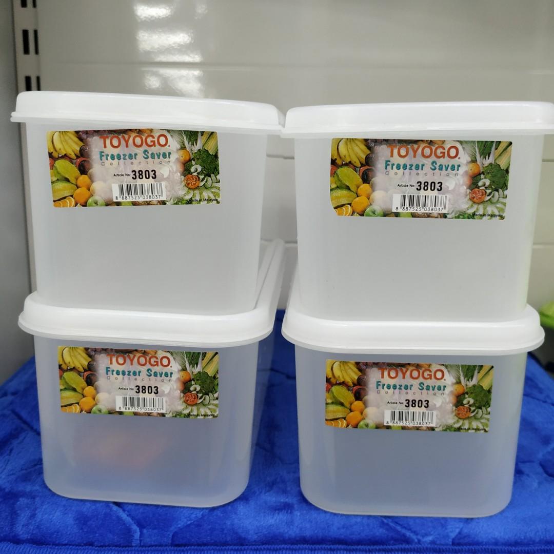 2 pcs Stackable Container Freezer Organizer Vegetables Container Meat ...