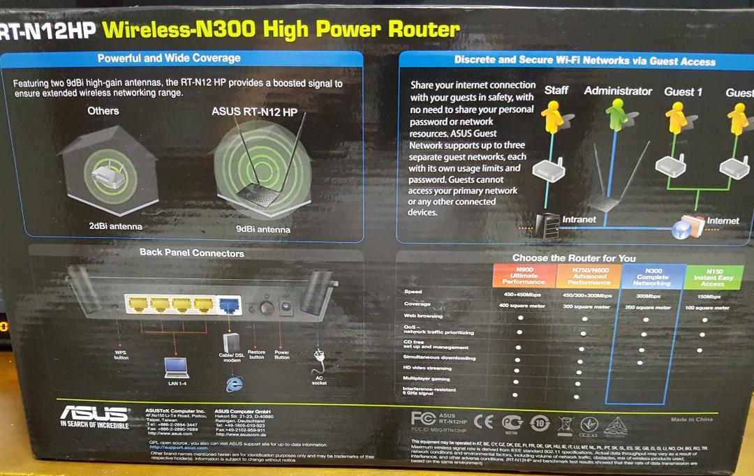 Asus RT-N21HP Long Range Router, Computers & Tech, Parts & Accessories ...