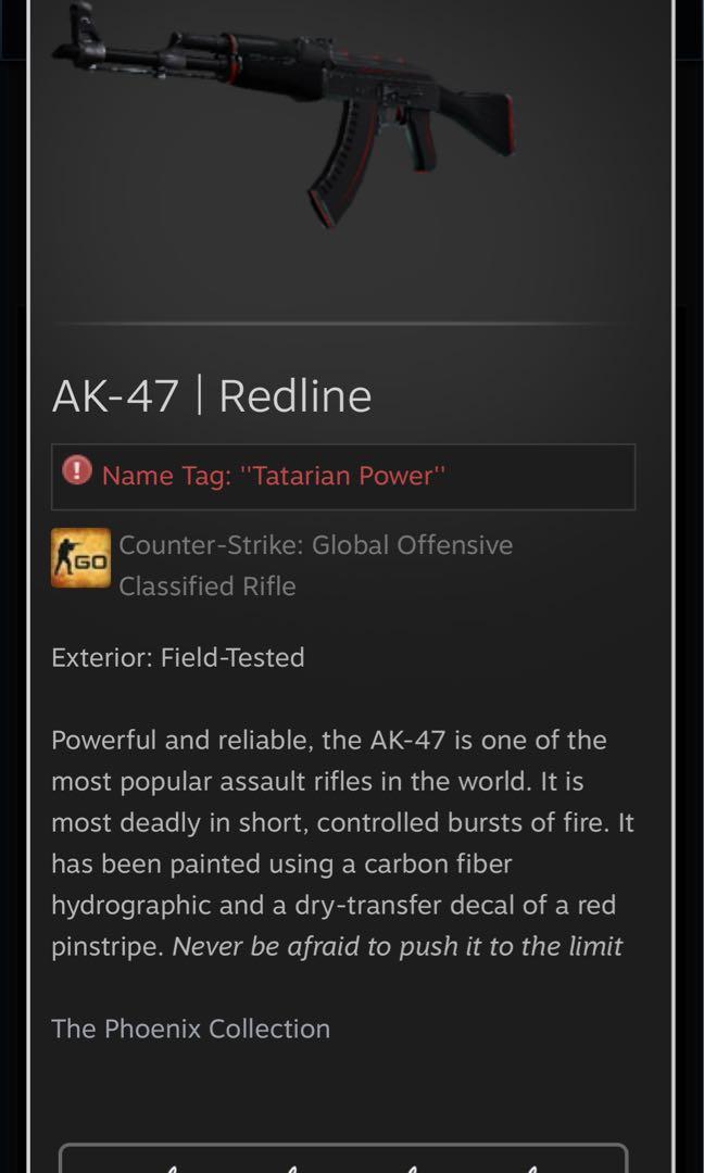 csgo ak47 redline, Video Gaming, Gaming Accessories, Game Gift Cards & Accounts on Carousell