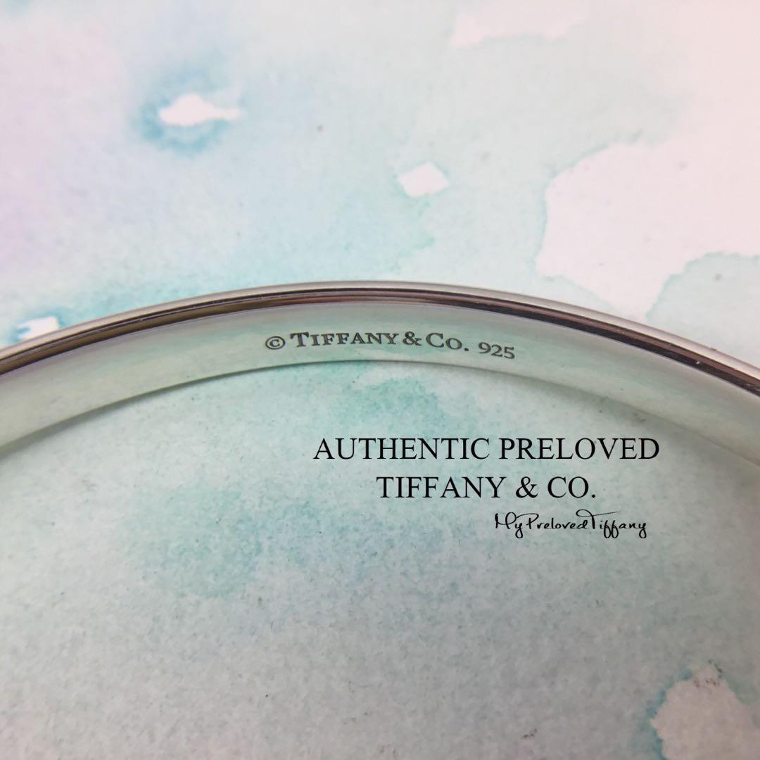 Excellent Authentic Tiffany & Co Logo Script Notes Cursive Bangle ...