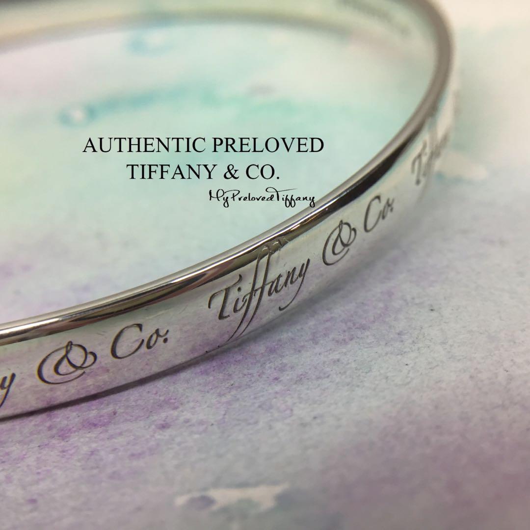 Excellent Authentic Tiffany & Co Logo Script Notes Cursive Bangle ...