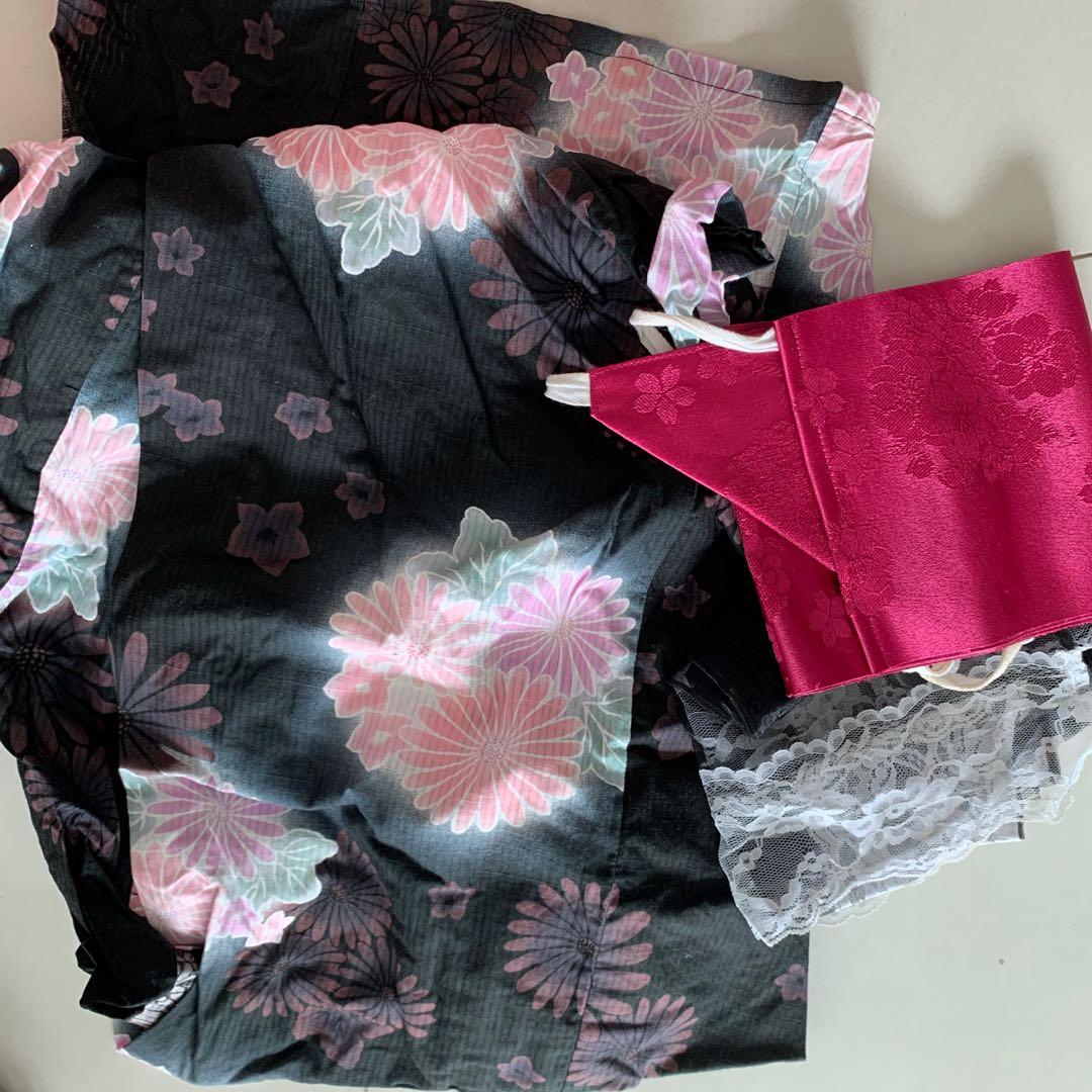 Flora Yukata set Japanese Geta, Women's Fashion, Dresses & Sets, Sets ...
