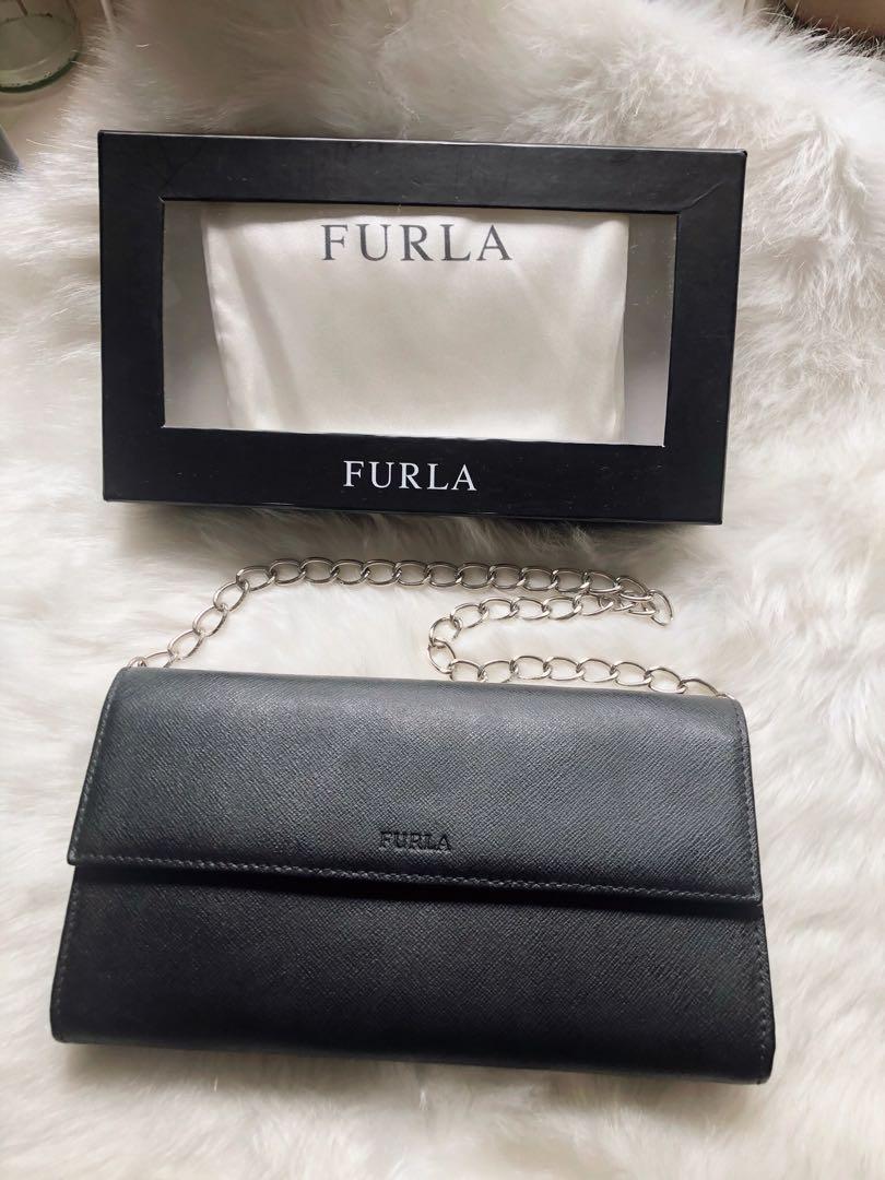 Furla wallet on chain, Luxury, Bags & Wallets on Carousell