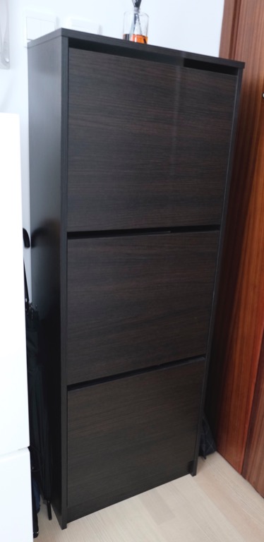 IKEA BISSA Shoe cabinet - Black Brown, 傢俬＆家居, 傢俬, 書櫃、櫃子及架 - Carousell