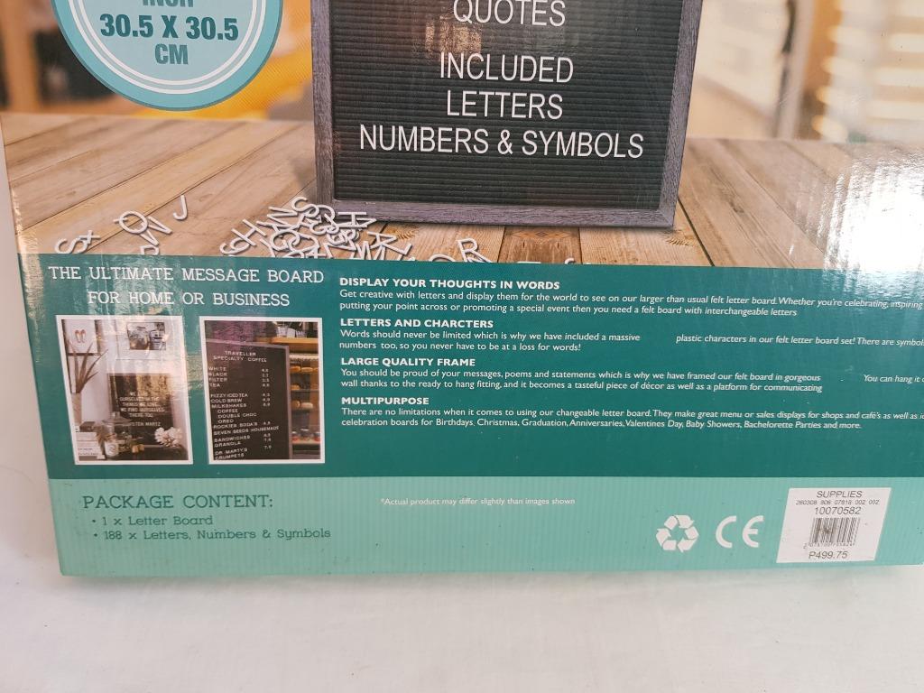 Letter Board + 188 Letters,Nos & Symbols *NEW*, Hobbies & Toys ...