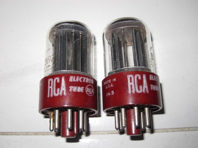 rca 5692 6sn7gt 5support rode red base strong pair tubes, guitar, hifi ...