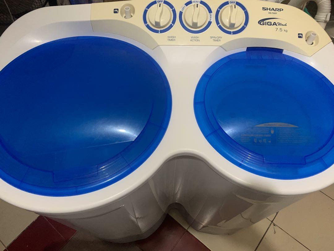 Sharp 7.5KG Twin Tub Top Load Washing Machine, TV & Home Appliances ...