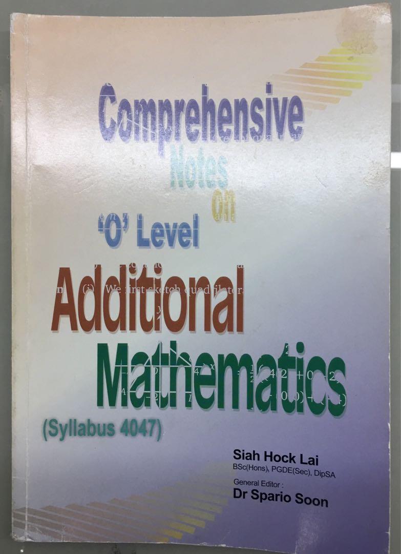 Comprehensive Notes on Additional Mathematics [O level], Hobbies & Toys ...