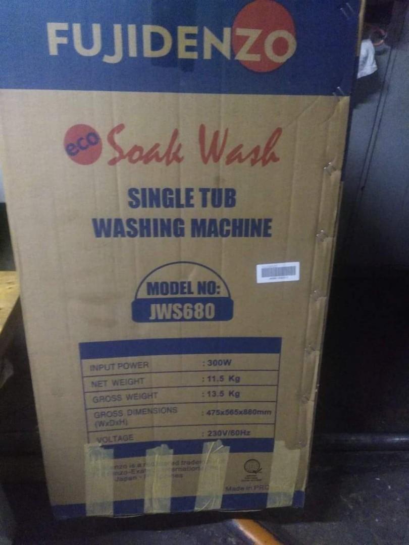 Fujidenzo Eco washer(single tub), TV & Home Appliances, Washing ...