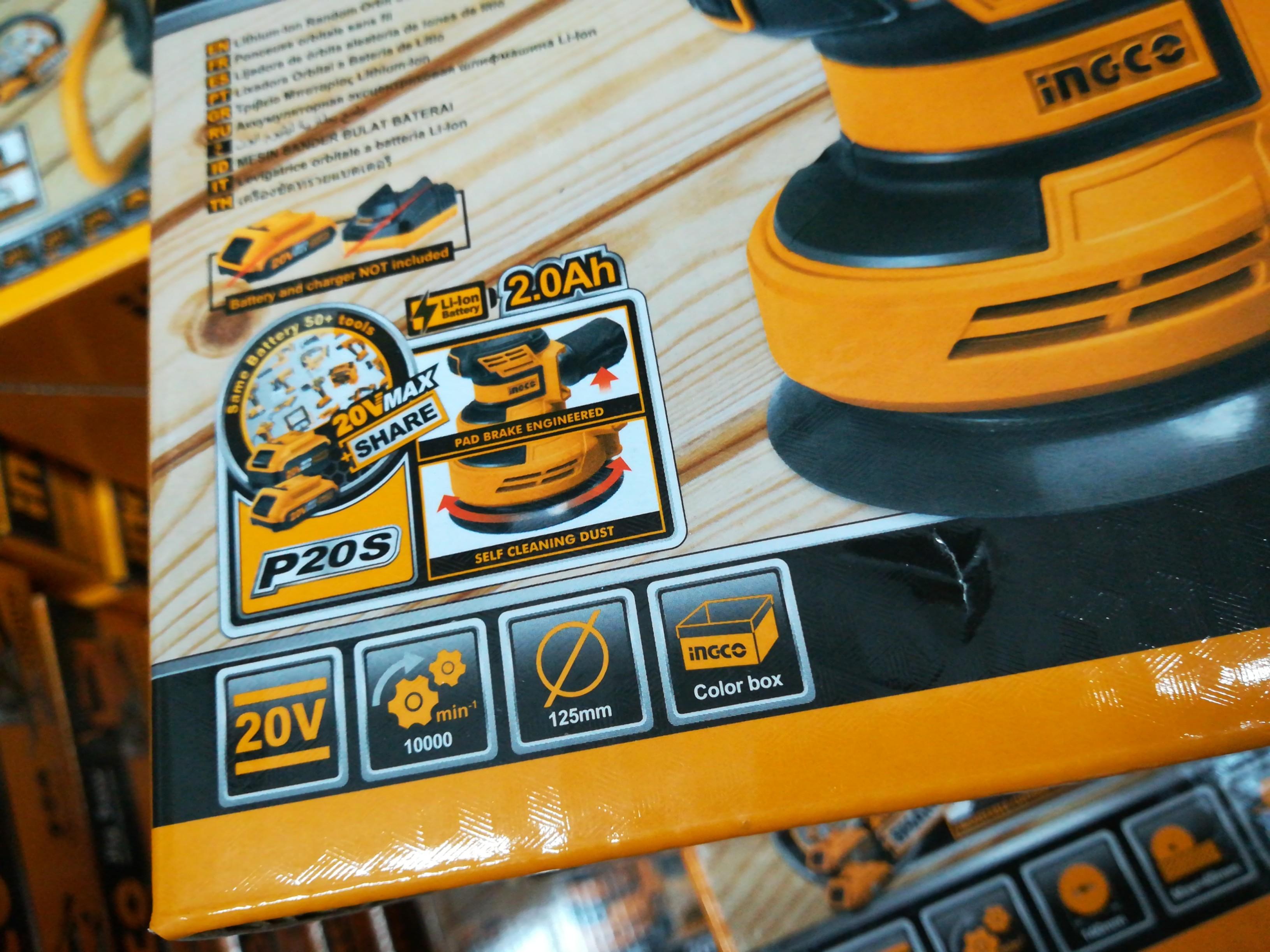 INGCO Li-ion 20v Cordless Random Orbit Sander (Bare Unit), Everything ...