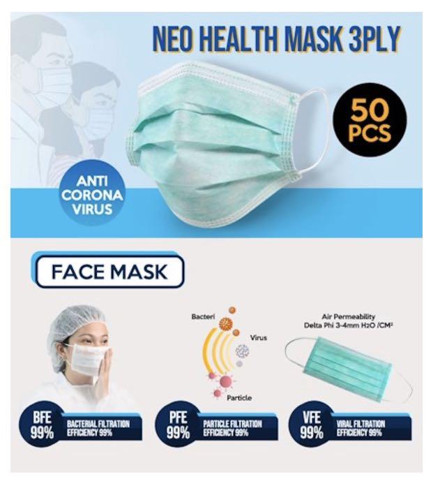 NEO Health Mask 3PLY 50pcs/box_NEO Surgical Mask_Anti Corona Virus ...