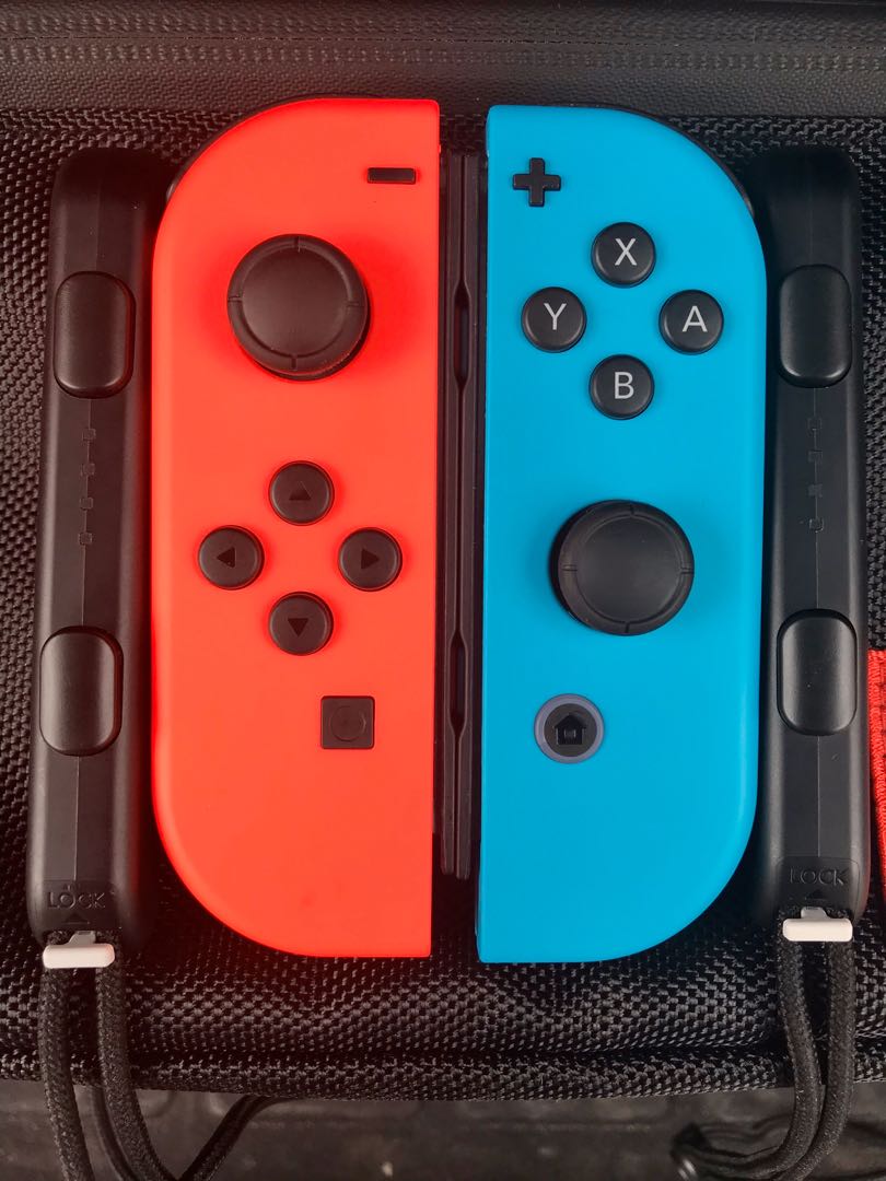 Nintendo Switch Neon Red and Blue JoyCon (Almost New), Video Gaming ...