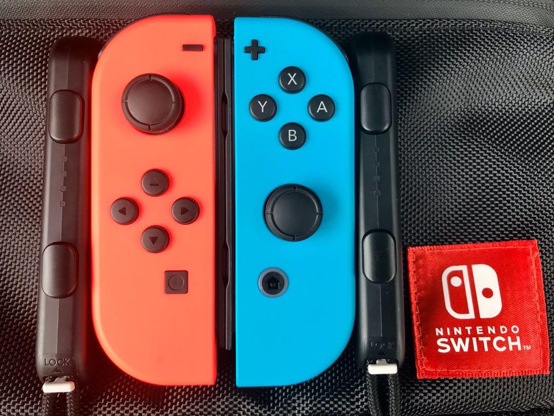Nintendo Switch Neon Red and Blue JoyCon (Almost New), Video Gaming ...