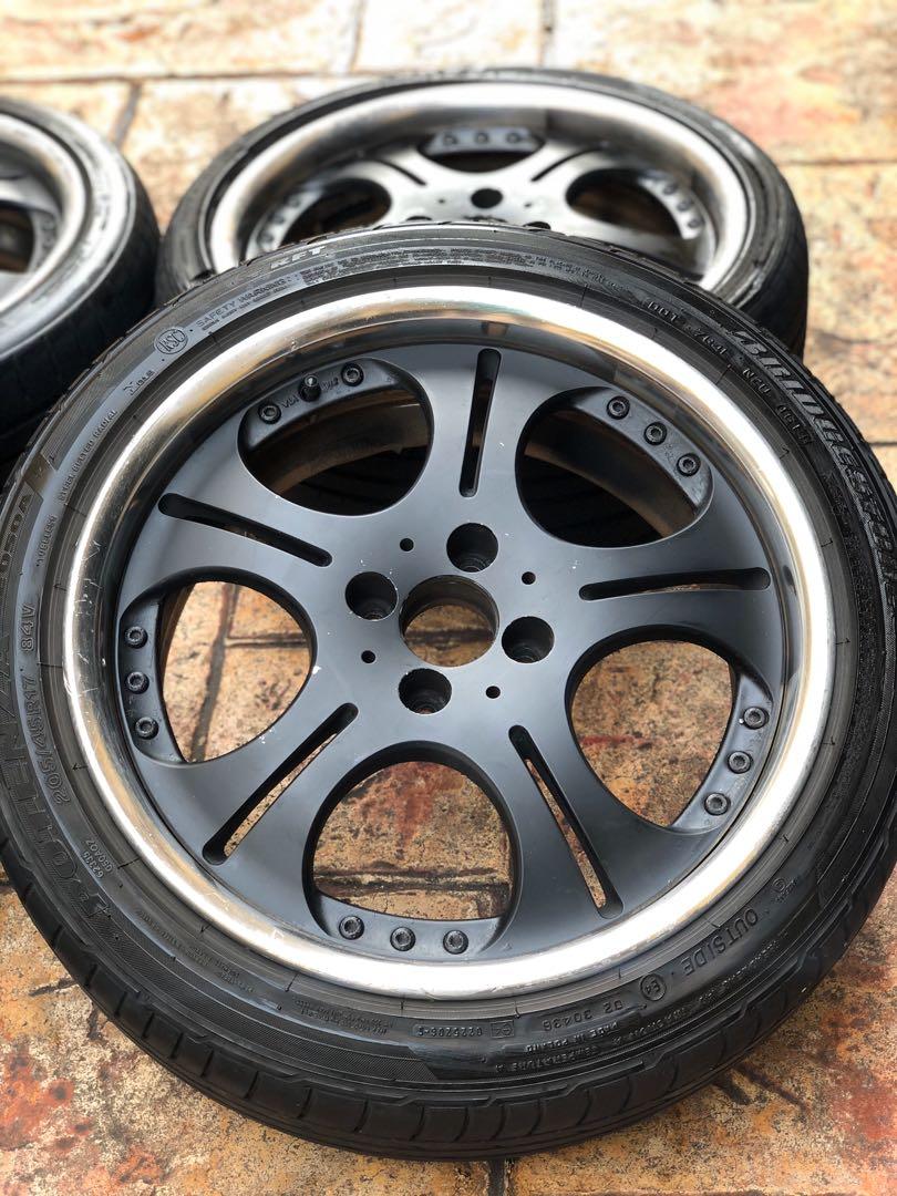 Sport Rim ori work 2 pieces weld 17 pcd100, Auto Accessories on Carousell