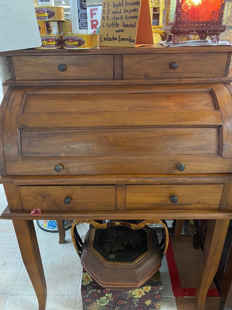 Vintage Wooden Study Table, Furniture & Home Living, Furniture, Tables ...